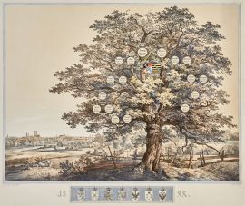 BAYERN. - Stammbaum. - Ludwig I. - Ludwigs-Eiche. Großer (Stamm-)Baum ...