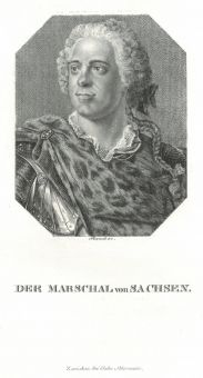 SACHSEN, Moritz Graf von (1696 - 1750). - Brustbild nach halblinks im ...