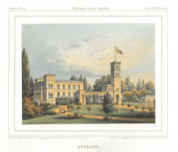STRELITZ/Posen. - Schloß Strelitz mit Parkanlage.