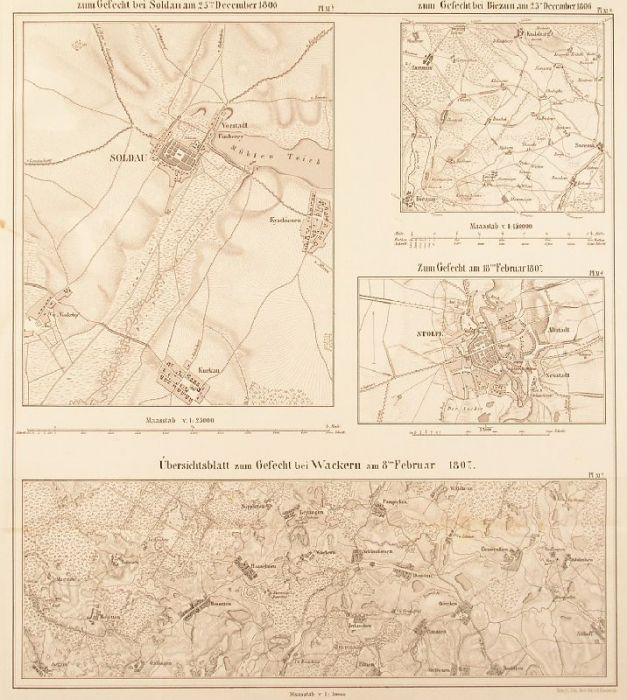 SOLDAU. - Karte. - "Plan zum Gefecht bei Soldau am 25ten December 1806 ...