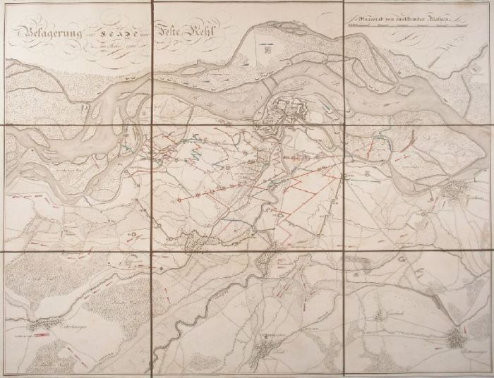 KEHL. - Karte. - "Belagerung der Stadt und Feste Kehl im Jahre 1796".