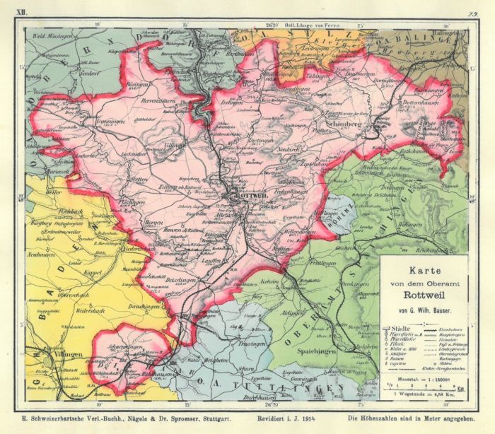 ROTTWEIL. - Karte. - "Karte von dem Oberamt Rottweil".