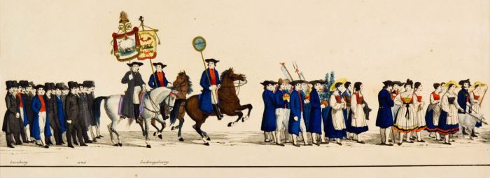 WÜRTTEMBERG. - Festzug 1841. - Folge von 10 Darstellungen aus dem ...