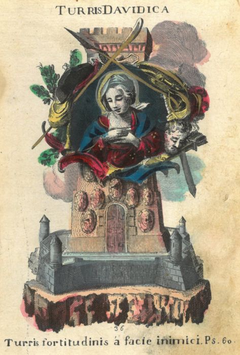 MARIA. - Lauretanische Litanei. - "Turris Davidis". Illustration zur ...