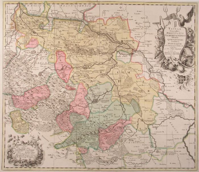 HALBERSTADT/Harz. - Karte. - "Tabula Geographica Principatus ...